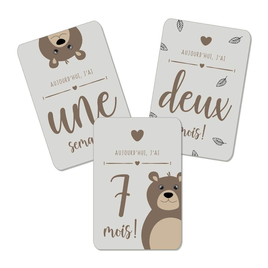 Cartes étapes milestone ‘ma première année’ bear – Seven Paper
